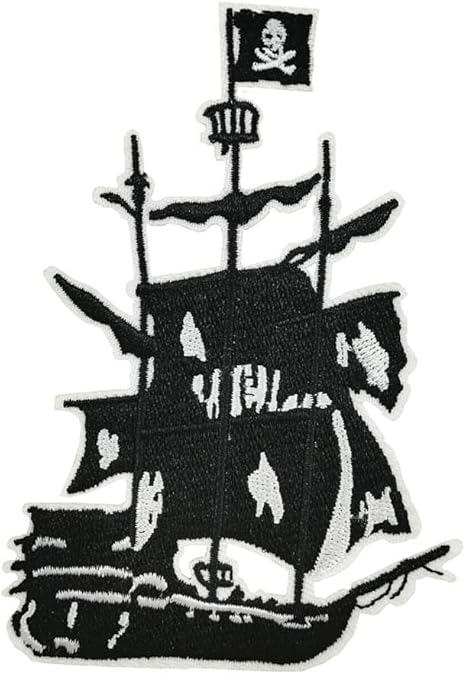 Amazon.com: Cute-Patch Pirate Ship Boat Embroidered Iron on Patch ...