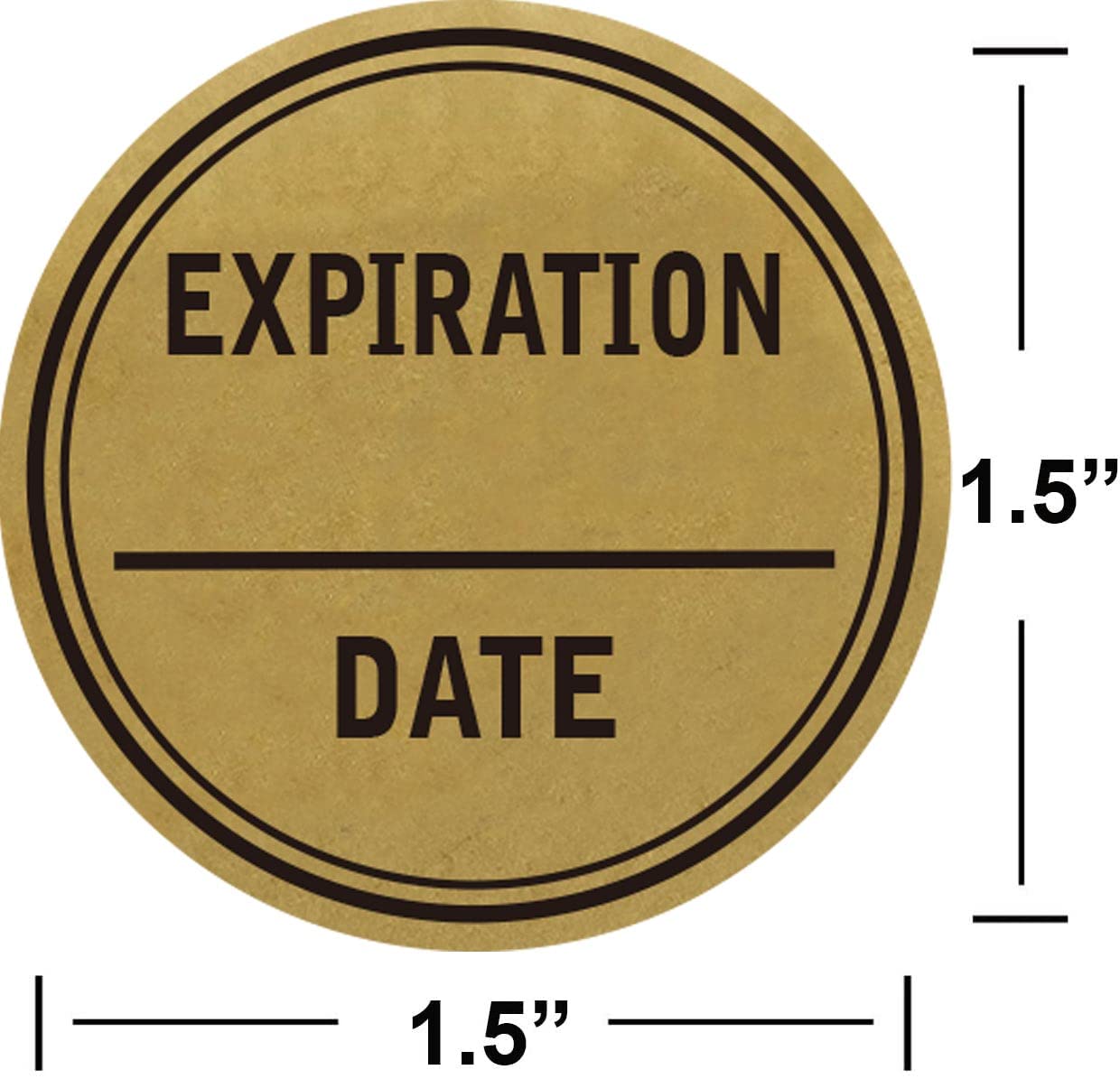 900 Yellow Expiration Date Labels - 1.5 Inch Round Togo