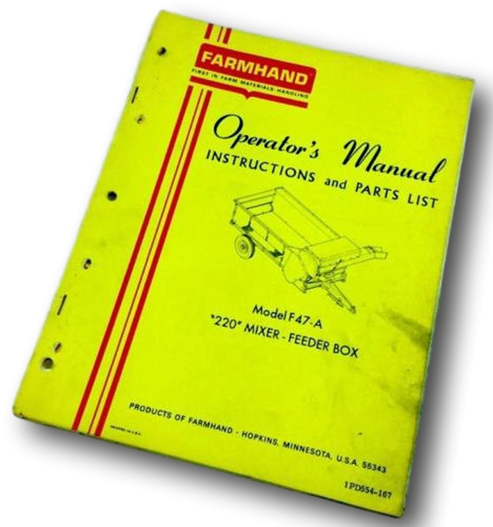 Amazon.com: Farmhand 220 Mixer-Feeder Box F47-A Operators Manual ...