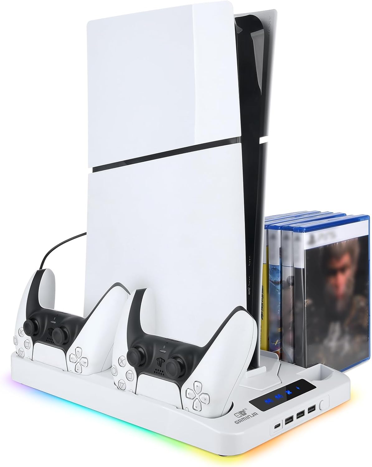 reiie PS5 Slim Cooling Stand with Dual Controller Charging Station ...