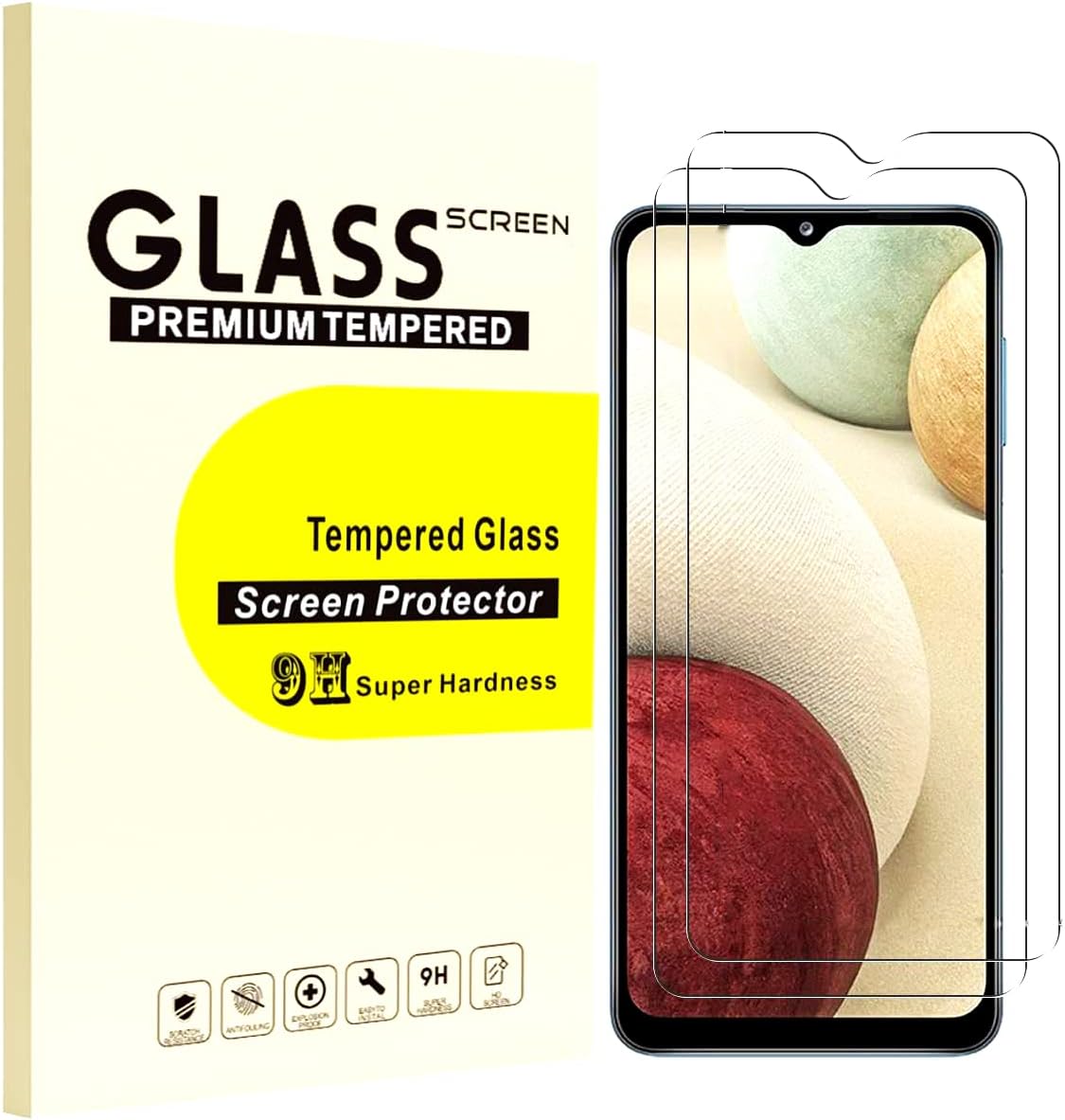 [2 Pack] Tempered Glass Screen Protector for Samsung Galaxy A12, And ...