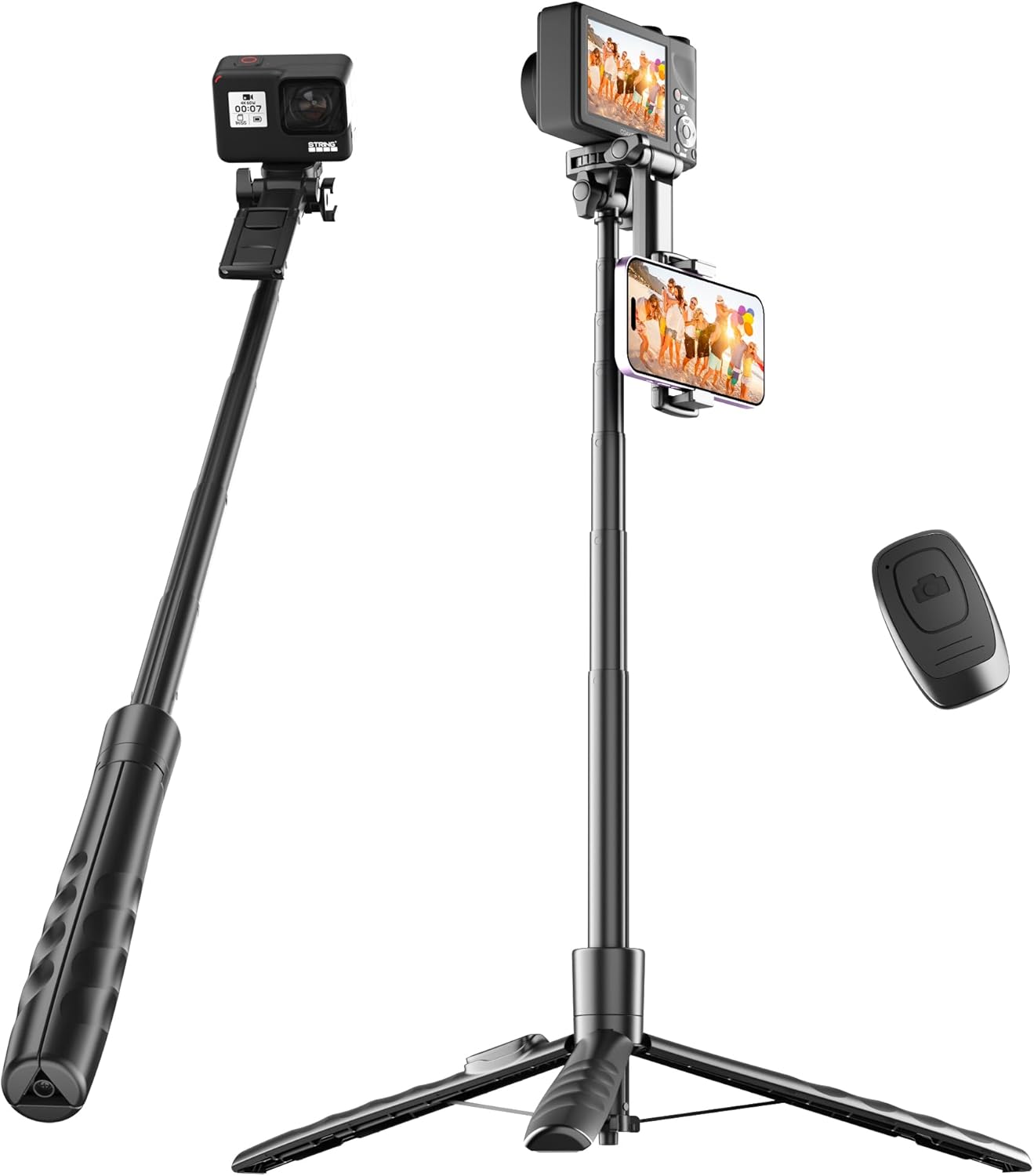 Amazon.com: 71" Compact Tripod for GoPro, Camera, Foldable Selfie Stick ...