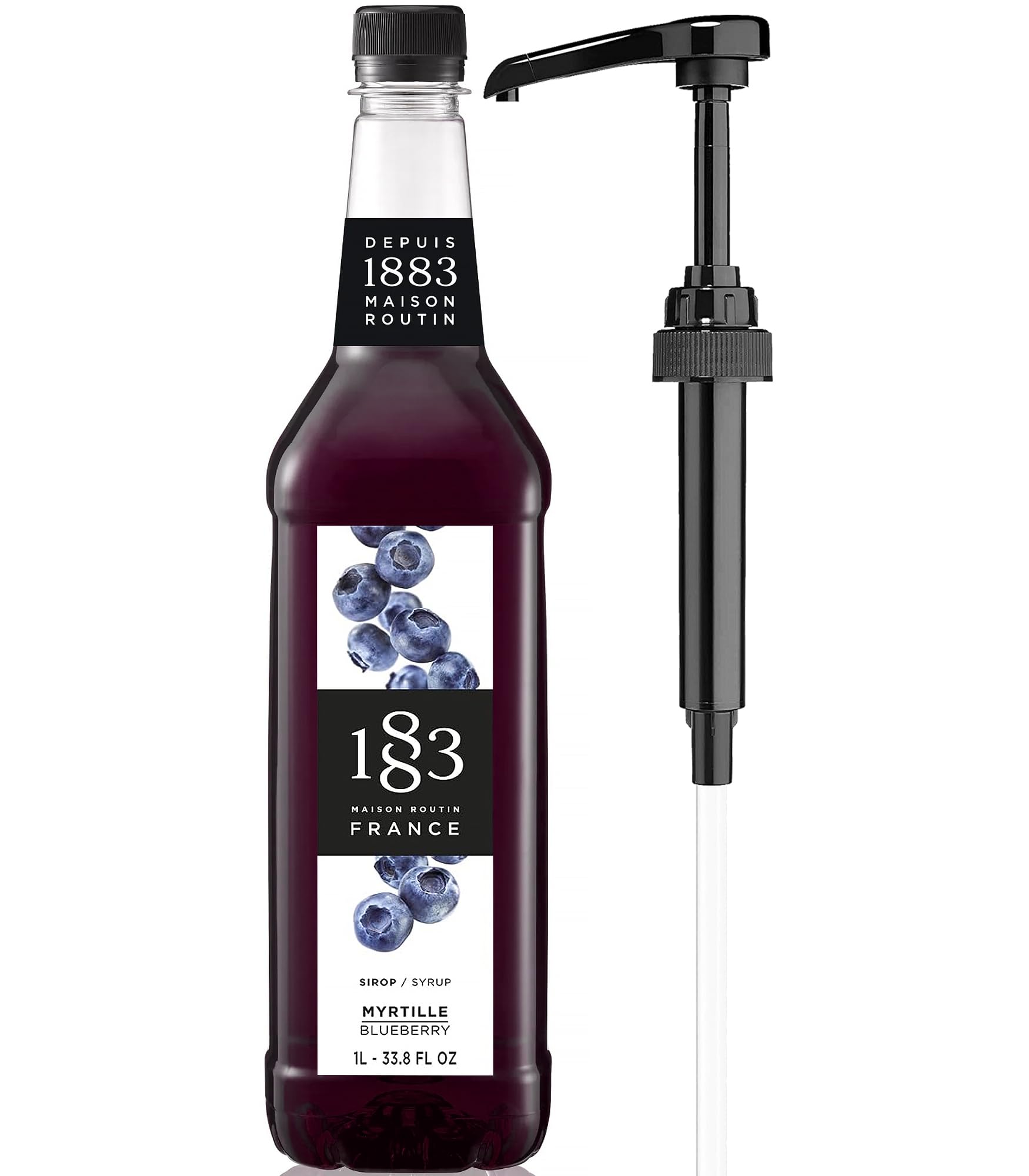 Amazon.com: 1883 Blueberry Syrup with Pump for Hot & Cold Drinks - 1 ...