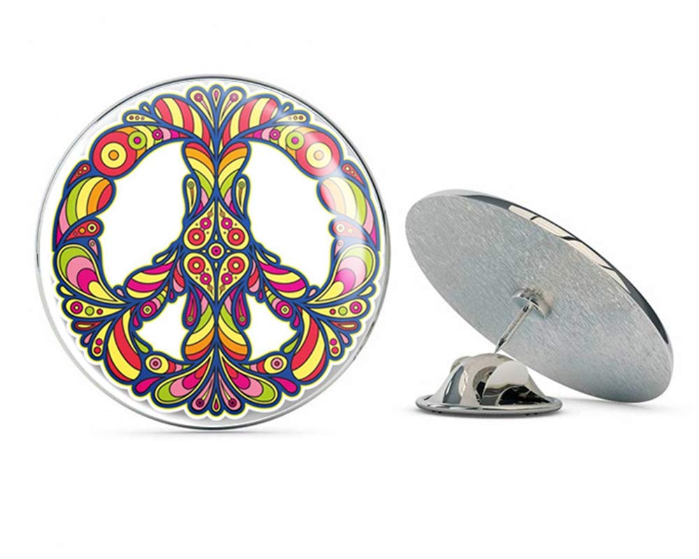 Amazon.com: Colourful Peace Symbol Round Metal 0.75" Lapel Pin Hat ...