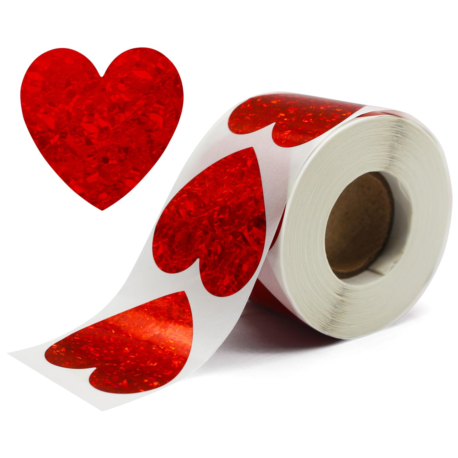 Amazon.com: 500 PCS Red Heart Stickers, Valentine's Day Glitter Heart ...