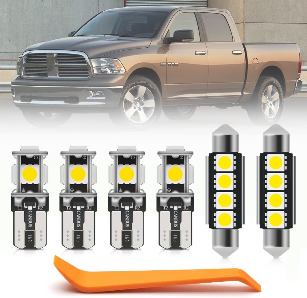 Amazon.com: 9pcs Ram Interior LED Lights Kit Ultra Bright White LED ...