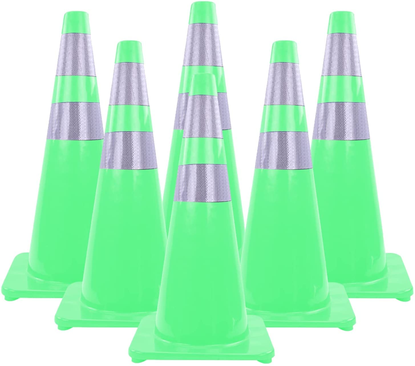 Traffic Safety Cones 28 Inch 6-Pack - Orange PVC Construction Cones ...
