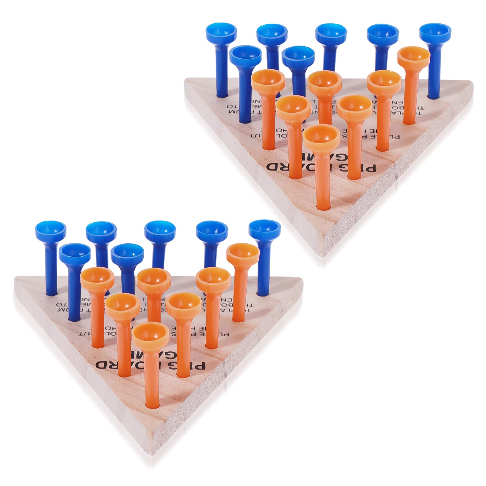 Nostalgic Toys 3 Pack - Wooden Triangle Peg Board Game - Retro Triangle ...