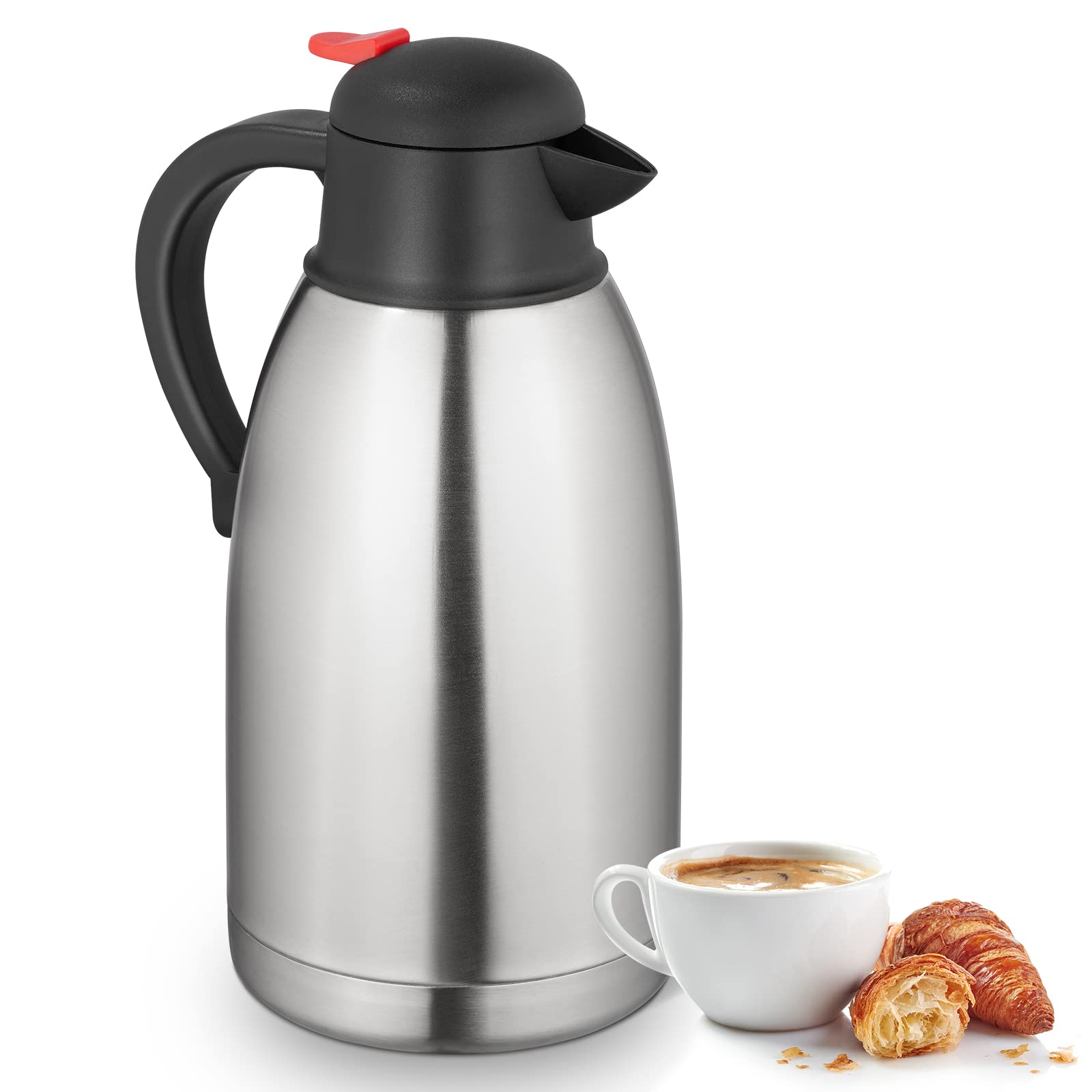 Perome 2L Thermal Flask, Double Walled Vacuum Insulated Carafe Jugs ...