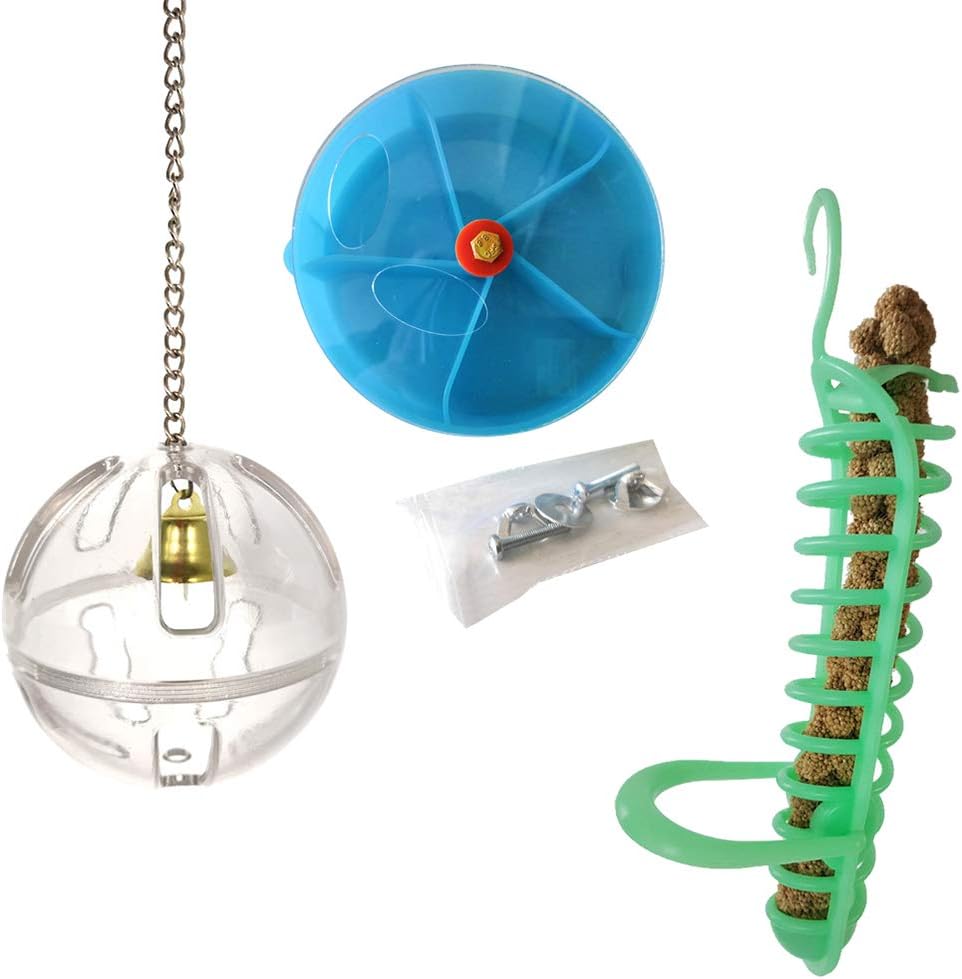 POPETPOP 3pcs Parrot toy creative foraging systems foraging ball and ...