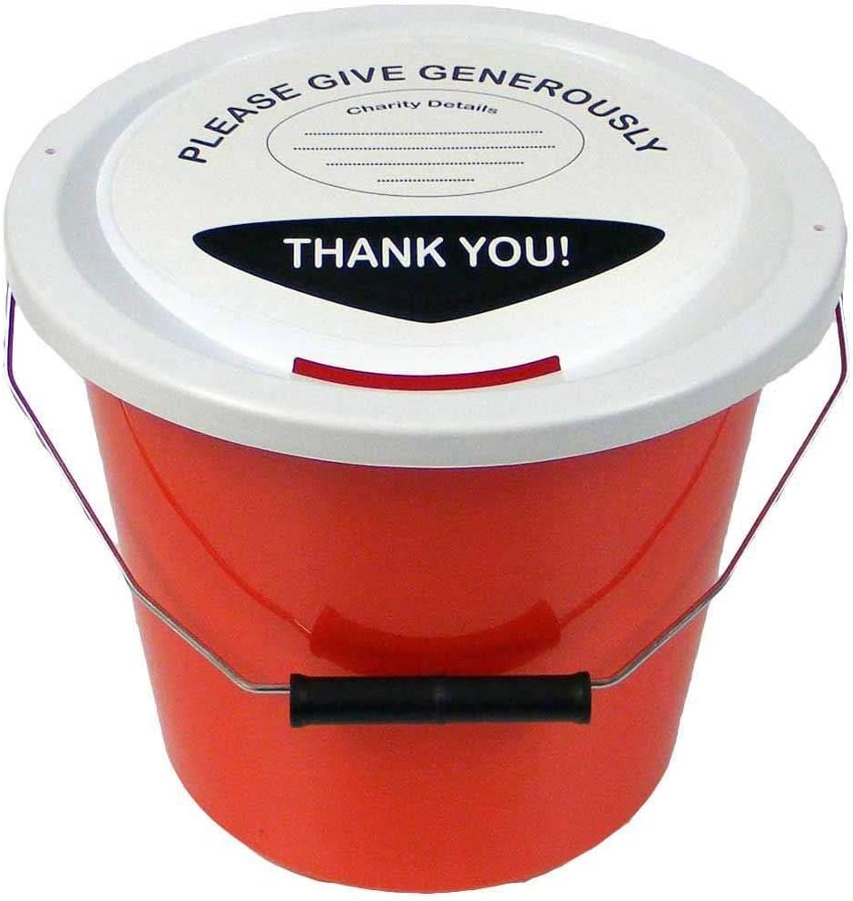 PDK Charnwood Charity Money Collection Bucket with Lid (5.7 litres ...