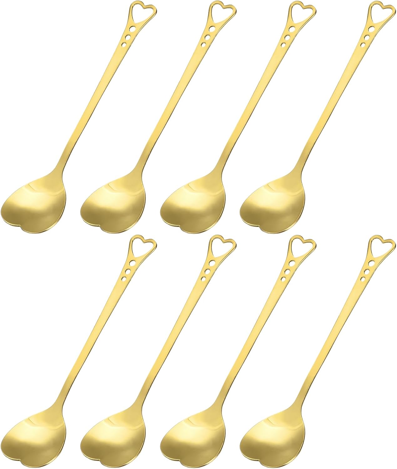 Amazon.com: uxcell 8Pcs Heart Shape Spoons Stainless Steel 5.7 Inch ...