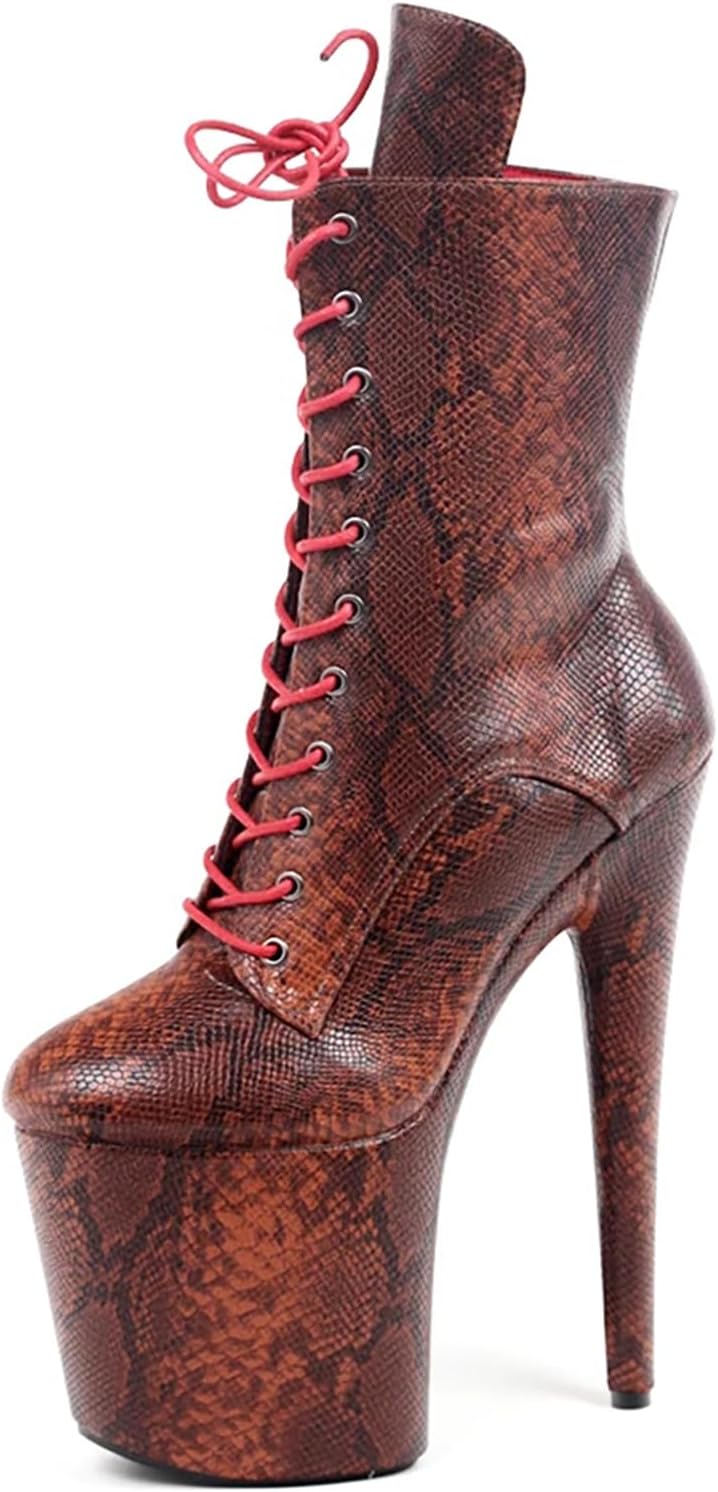 Amazon.com: JAEST 8 Inch Extreme High Heel Serpentine Platform Ankle ...