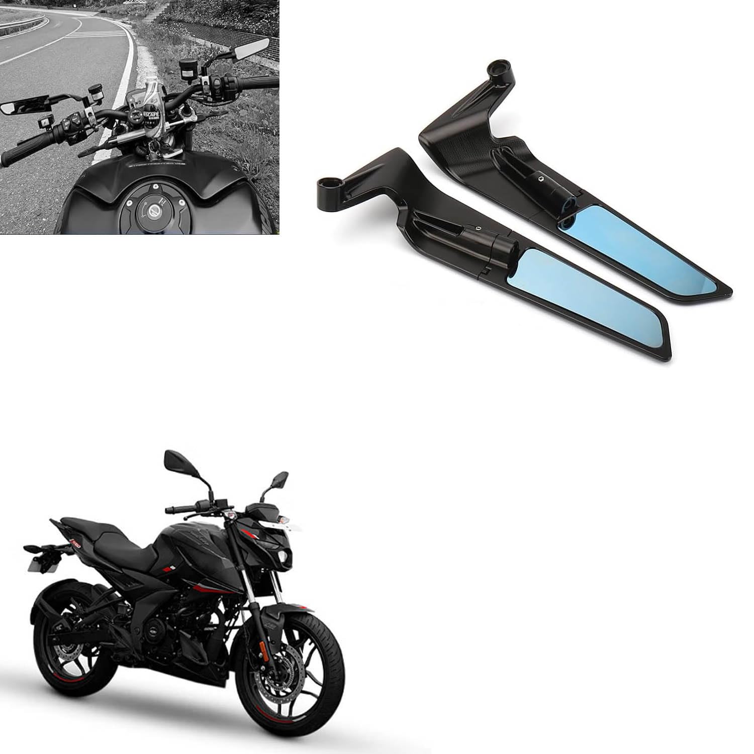 Vagary 10mm Adjustable 360° Rotating New Rearview Wing Mirrors For ...