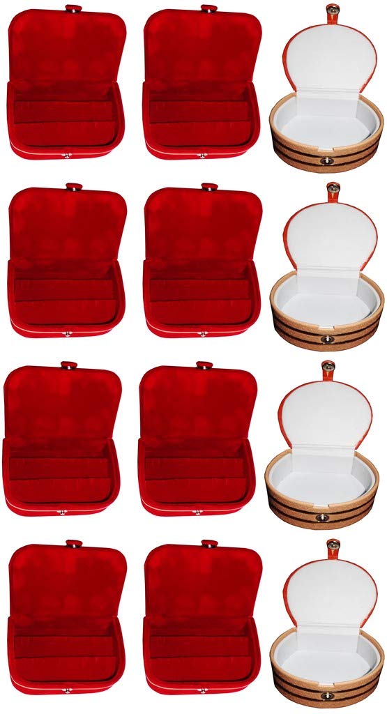 Shrikant Traders Combo 4 pc red Earring Box 4 pc red Ear Ring Folder 4 ...