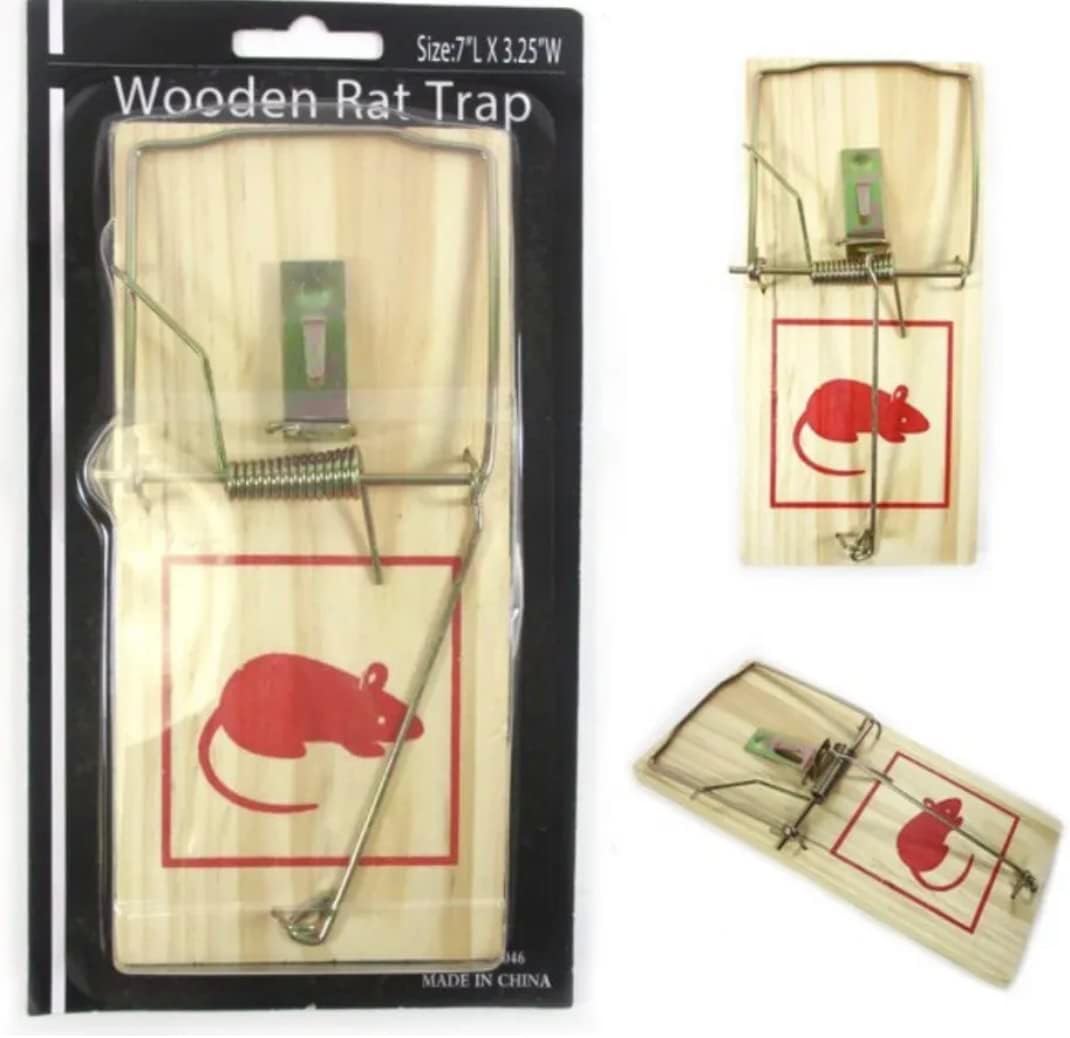 5 PCS x 7" Large Reusable Traditional Wooden RAT Trap Bait Vermin ...
