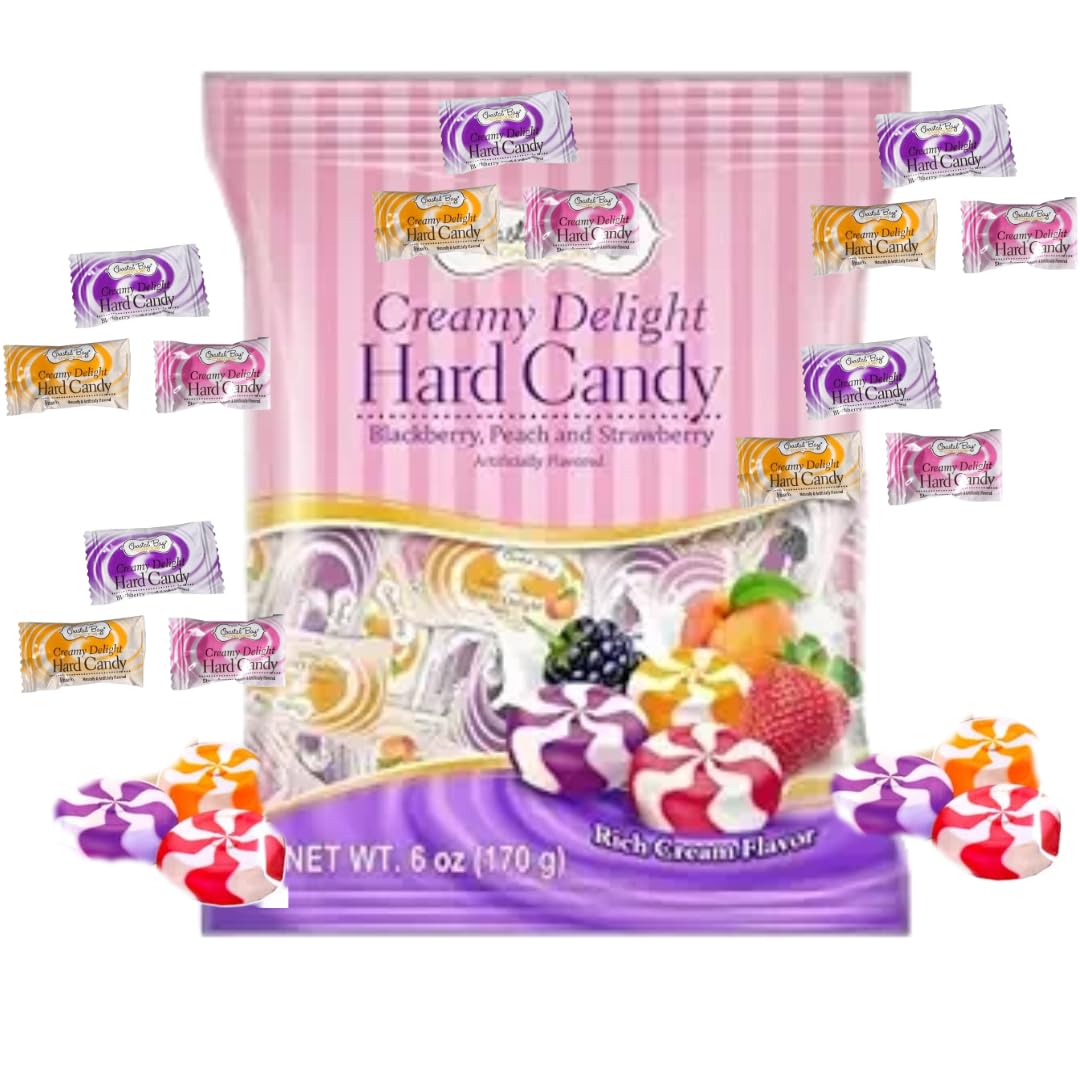 Amazon.com : Creamy Hard Candy |Blackberry, Peach & Strawberry Flavors ...