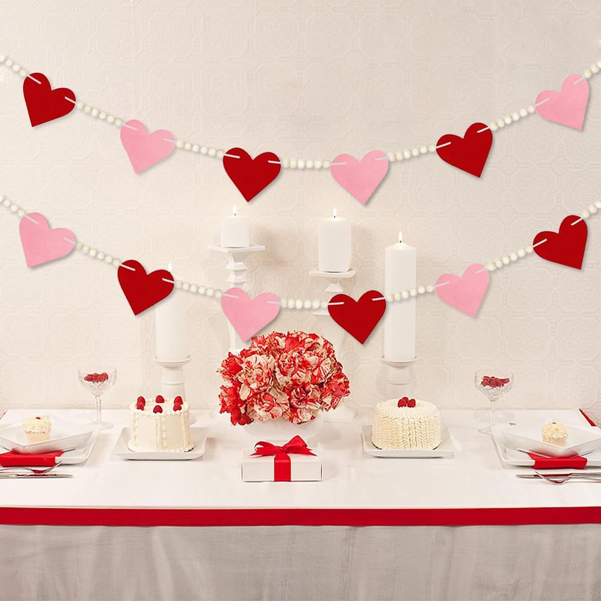 Amazon.com: Boao Happy Valentine's Day Banner Valentine Day Burlap ...