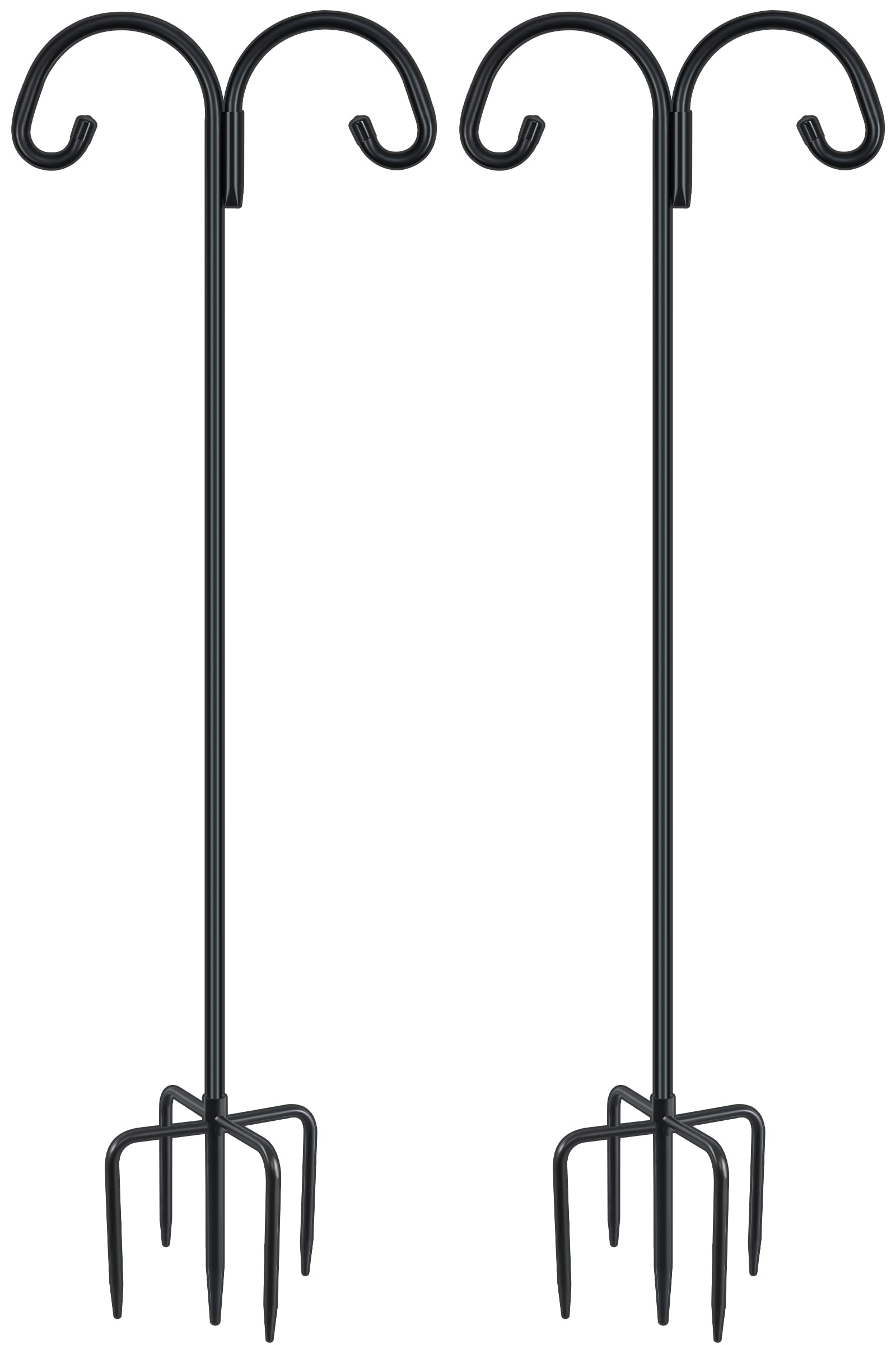 Gtongoko 92 Inch 2 Pack Adjustable Double Shepherd Hook for Outdoor ...