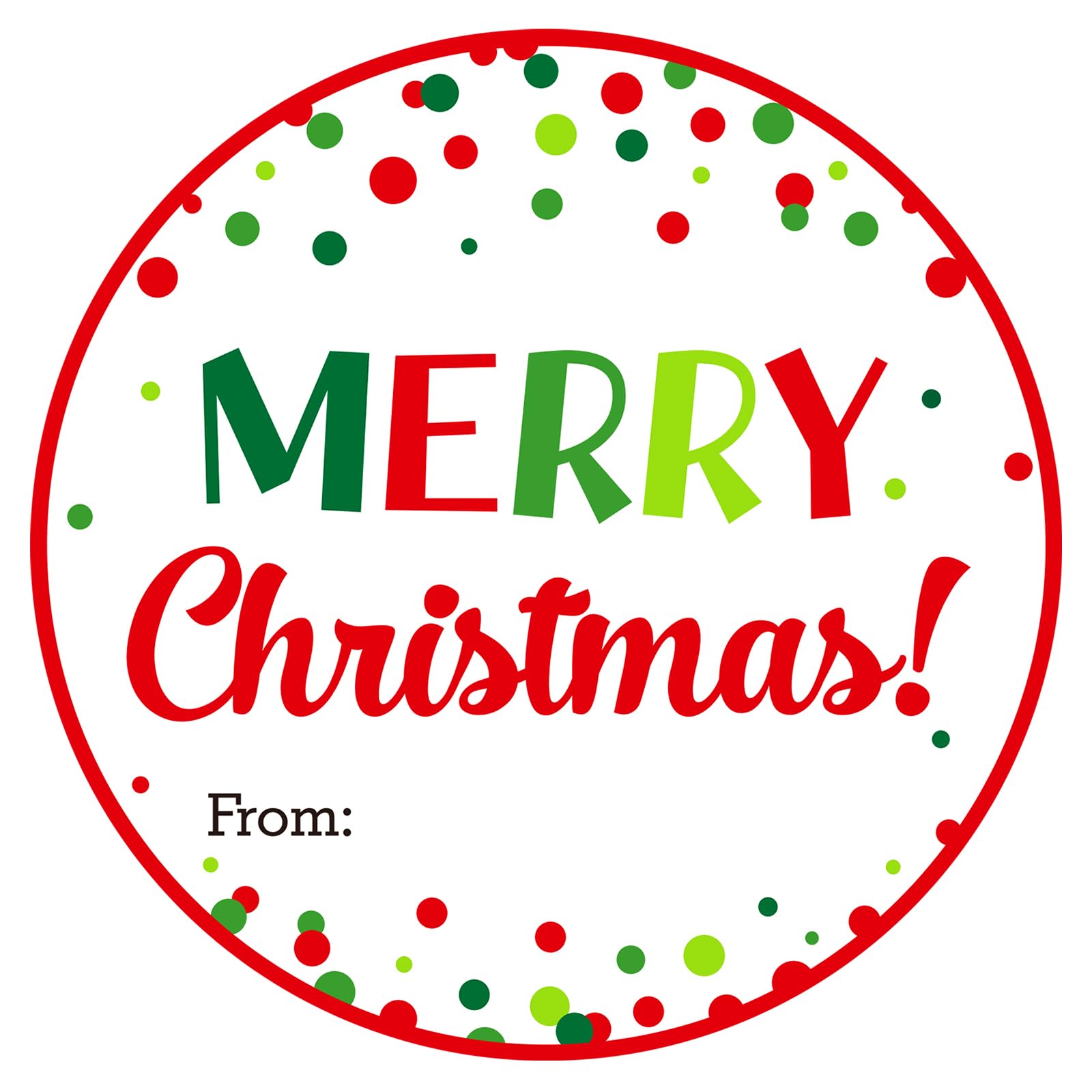 Amazon.com : joycraft 120Pcs Merry Christmas Stickers, 2 inches Red ...