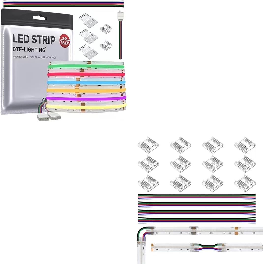 Amazon.com: BTF-LIGHTING FCOB COB RGBW 3000K Uniform Light LED Strip ...