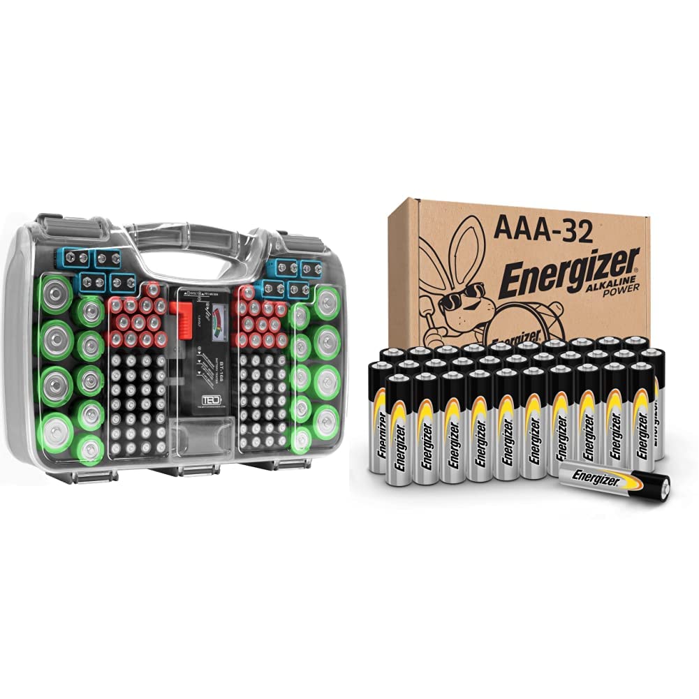 The Battery Organizer, Battery Organizer Storage Case, Gray & Energizer ...