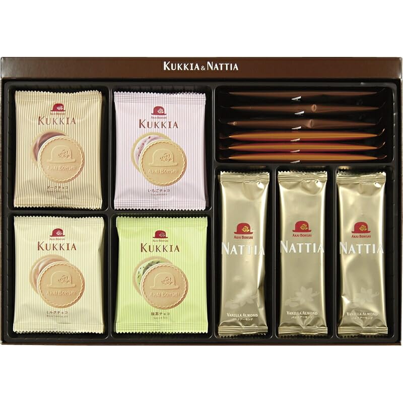 Amazon.co.jp: 冬の贈り物ご挨拶 クッキア&ナッティア 赤い帽子 ナッティア（バニラアーモンド）×9、クッキア（ミルクチョコ ...