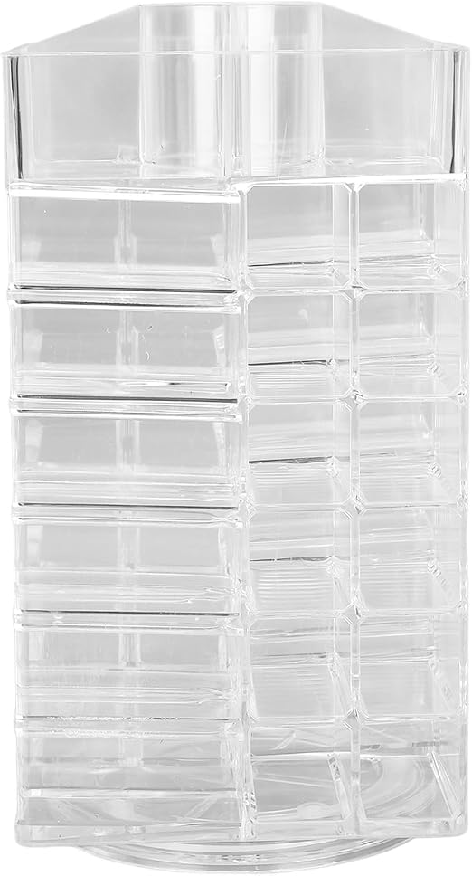 Acrylic Lipstick Tower Holder, 53 Slots 360 Rotating Makeup Cosmetic ...