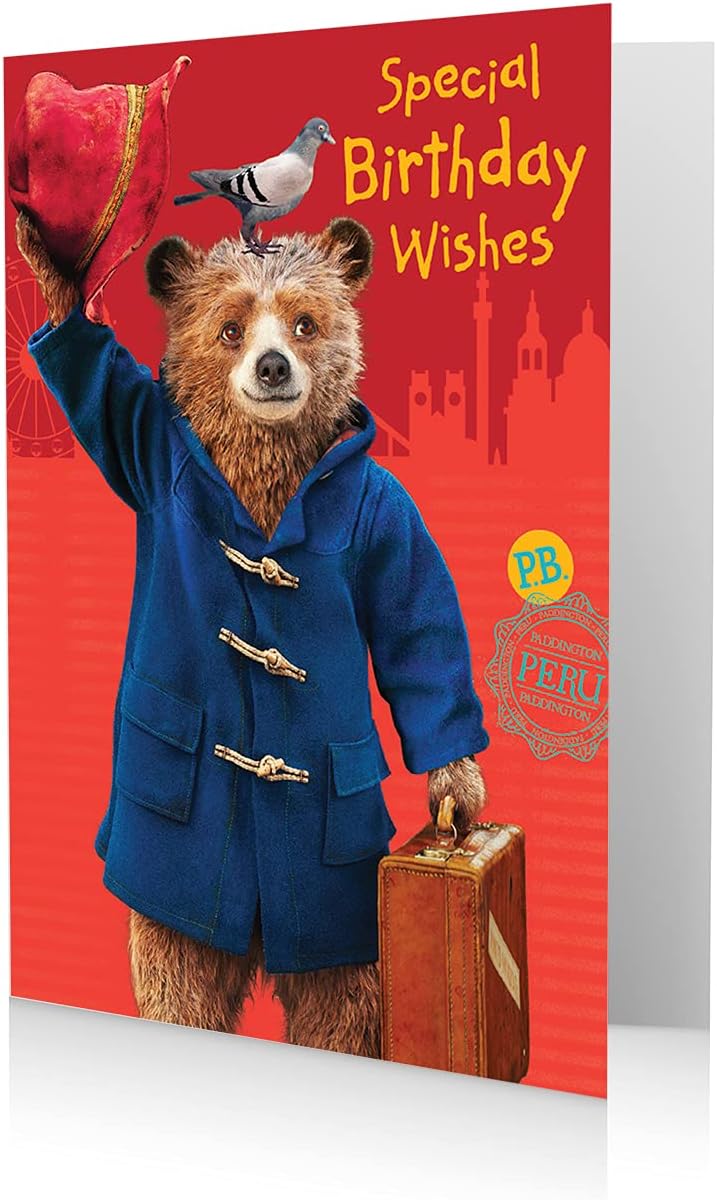 Paddington Bear PB014 Age 4 Birthday Card, Multi : Amazon.co.uk ...