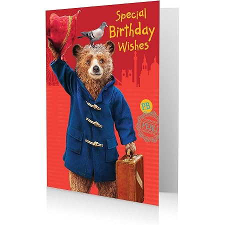 Paddington Bear Have A Bear-illiant Birthday Greetings Card with White ...