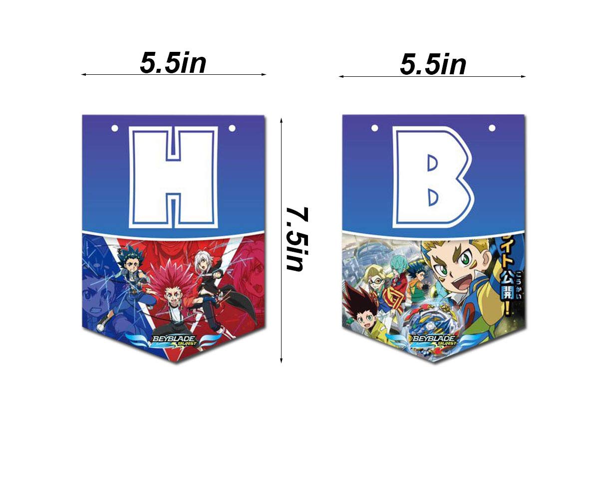 Beyblade Theme Happy Birthday Banner Gaming Party Supplies For Kids and ...