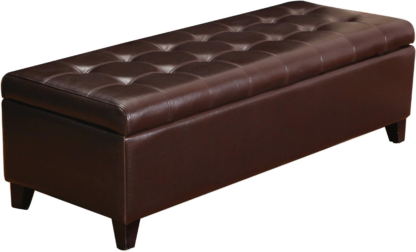 Amazon.com: Decent Home Rectangular Tufted Storage Ottoman Bench Bonded ...