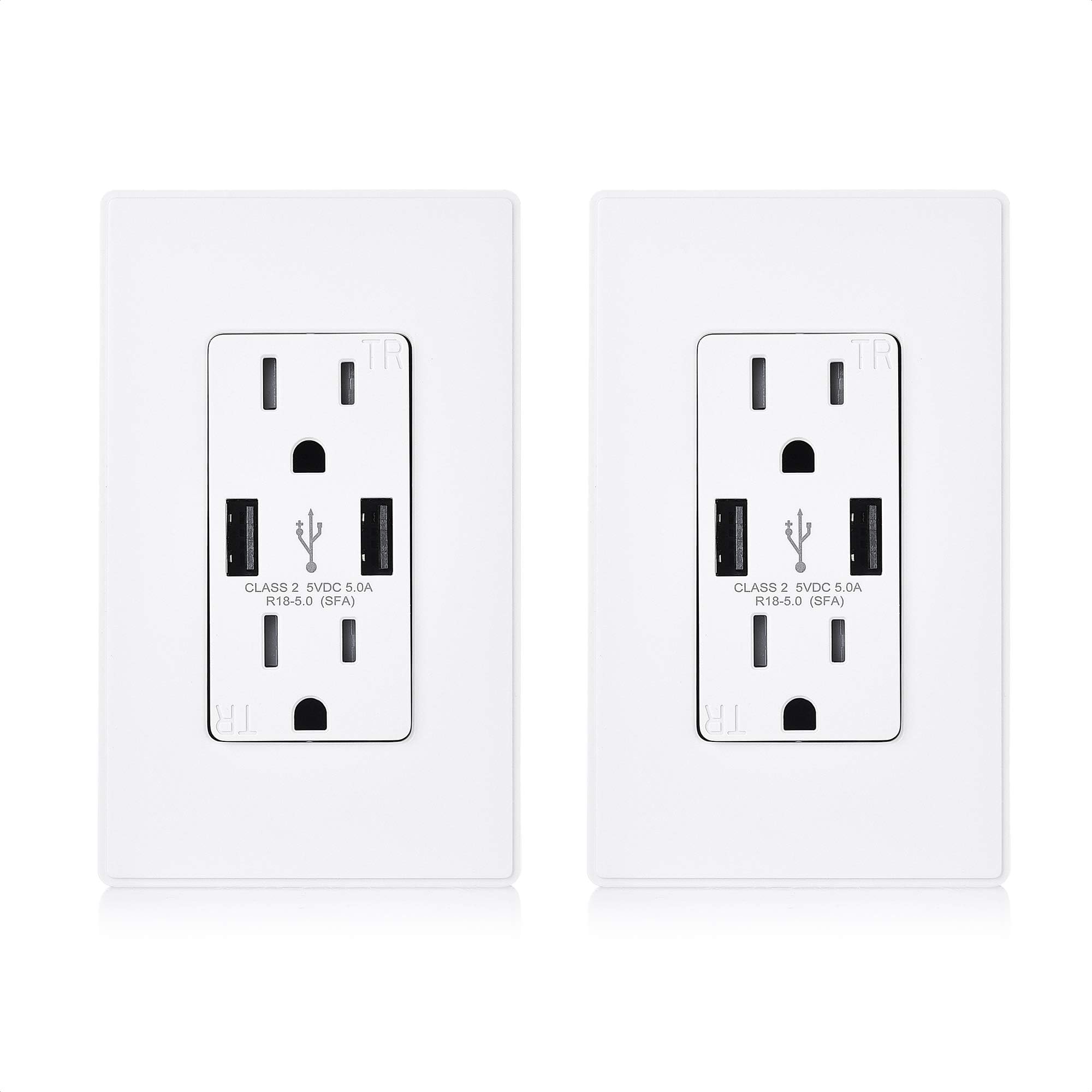 Cable Matters 2-Pack Tamper Resistant 15A Duplex Outlet with USB ...