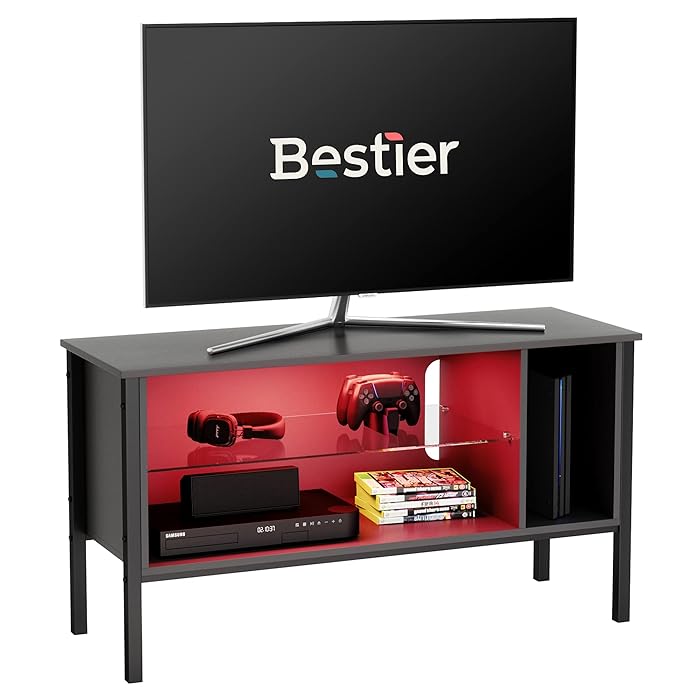 Buy Bestier 44 inch TV Stand for 50” tv,20 Color LED Entertainment ...
