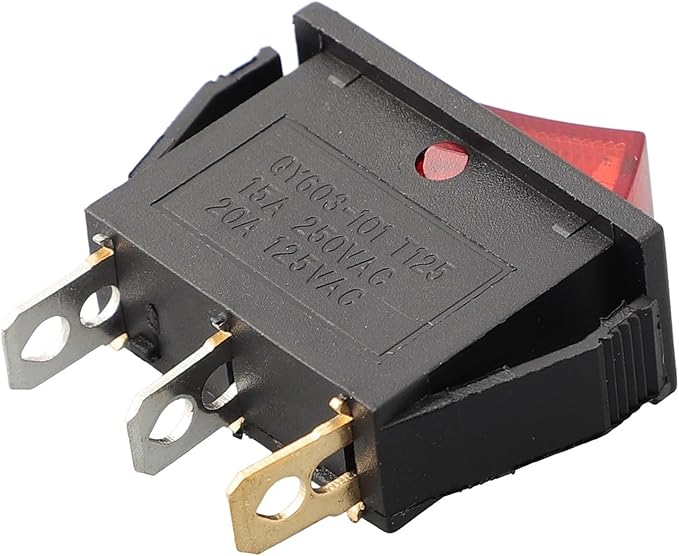 Rectangular Wave Rocker Switch with 3 Pins for Home Appliances and ...