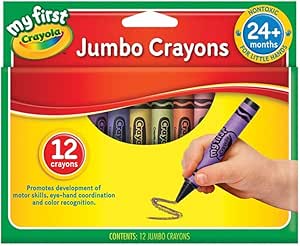 CRAYOLA My First Jumbo Crayons 12 Pack, Assorted Bold Colours, Designed ...