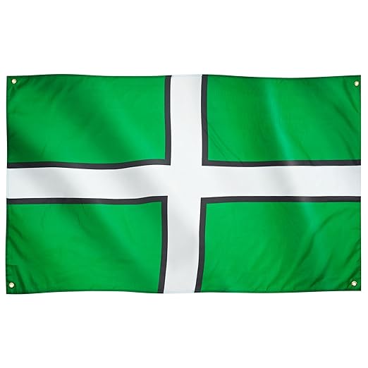 Runesol Devon Flag, 91x152cm, 3ft x 5ft, Saint Petroc's Flag, 4 Grommets, Eyelet in Every Corner ...