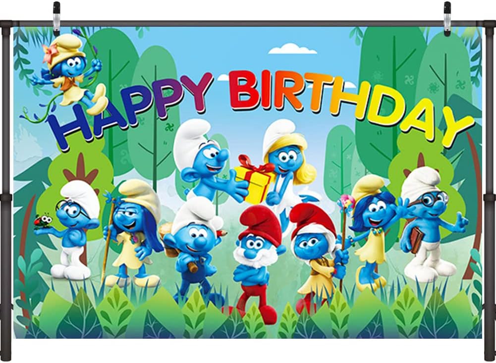 Hilloly S-murfs Photography Backdrop, 4x5 Feet, Green & Blue, Paper ...