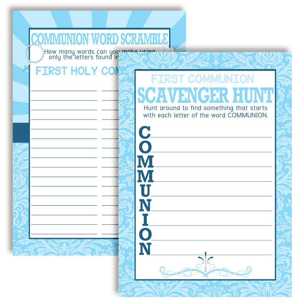 Buy First Holy Communion Religious Scavenger Hunt Word Scramble Fill In ...