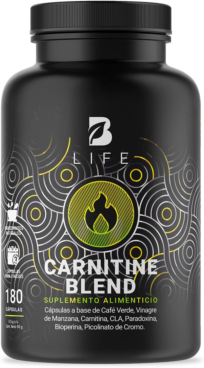 Carnitina de 180 Cápsulas con Café Verde, Carnitina, Vinagre de Manzana ...