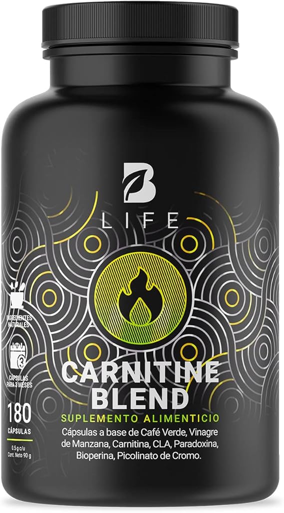 Carnitina de 180 Cápsulas con Café Verde, Carnitina, Vinagre de Manzana ...