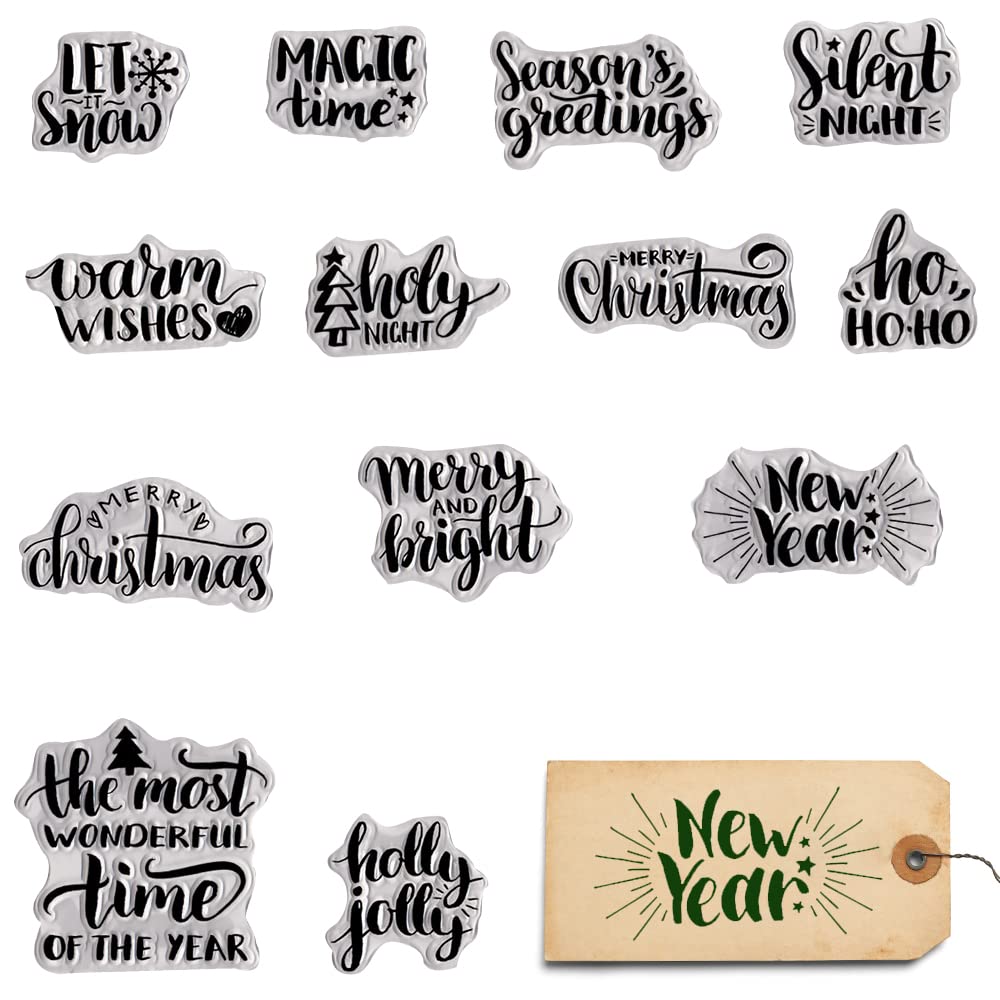 Amazon.com: Christmas Clear Stamps for Card Making Christmas Blessing ...