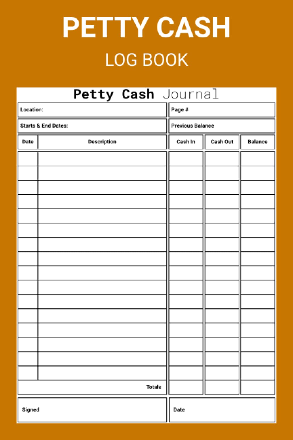 Amazon.com: Petty Cash Log Book: Daily Cash Flow Log Book, Cash Flow ...