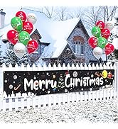 Amazon.com : Probsin Large Merry Christmas Banner 120" x 20" Double ...