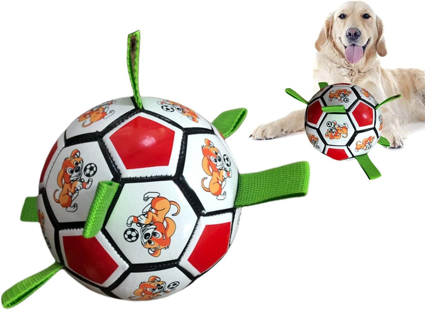 Dog Toys, LZHDZQD Toy Balls for Dogs, Dog Football Toys with Grab Tabs ...