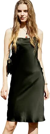 COLD POSH Women's Silk Full Slips Cami Dress Luxury Long Spaghetti ...