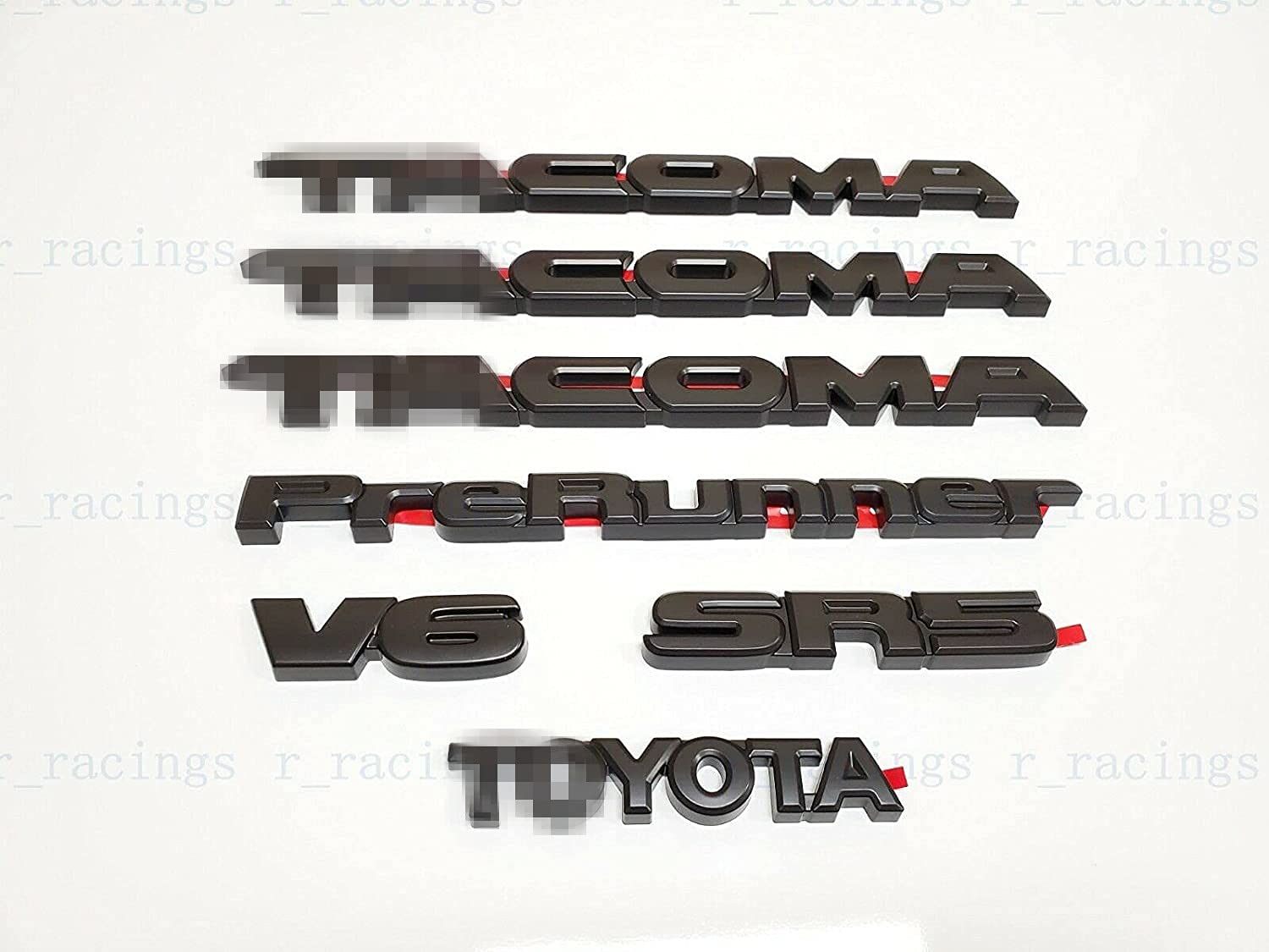 Buy PUOU 7PCS Kit Overlay Blackout Fit for Prerunner V6 SR5 Emblem ...