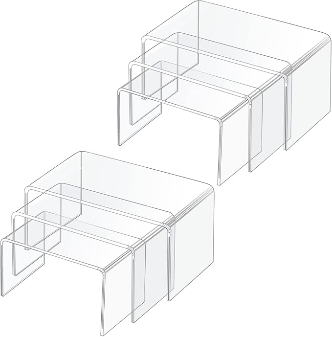 Amazon.com: ADISEN Acrylic Display Risers, Clear Product Stand, 2 Sets ...