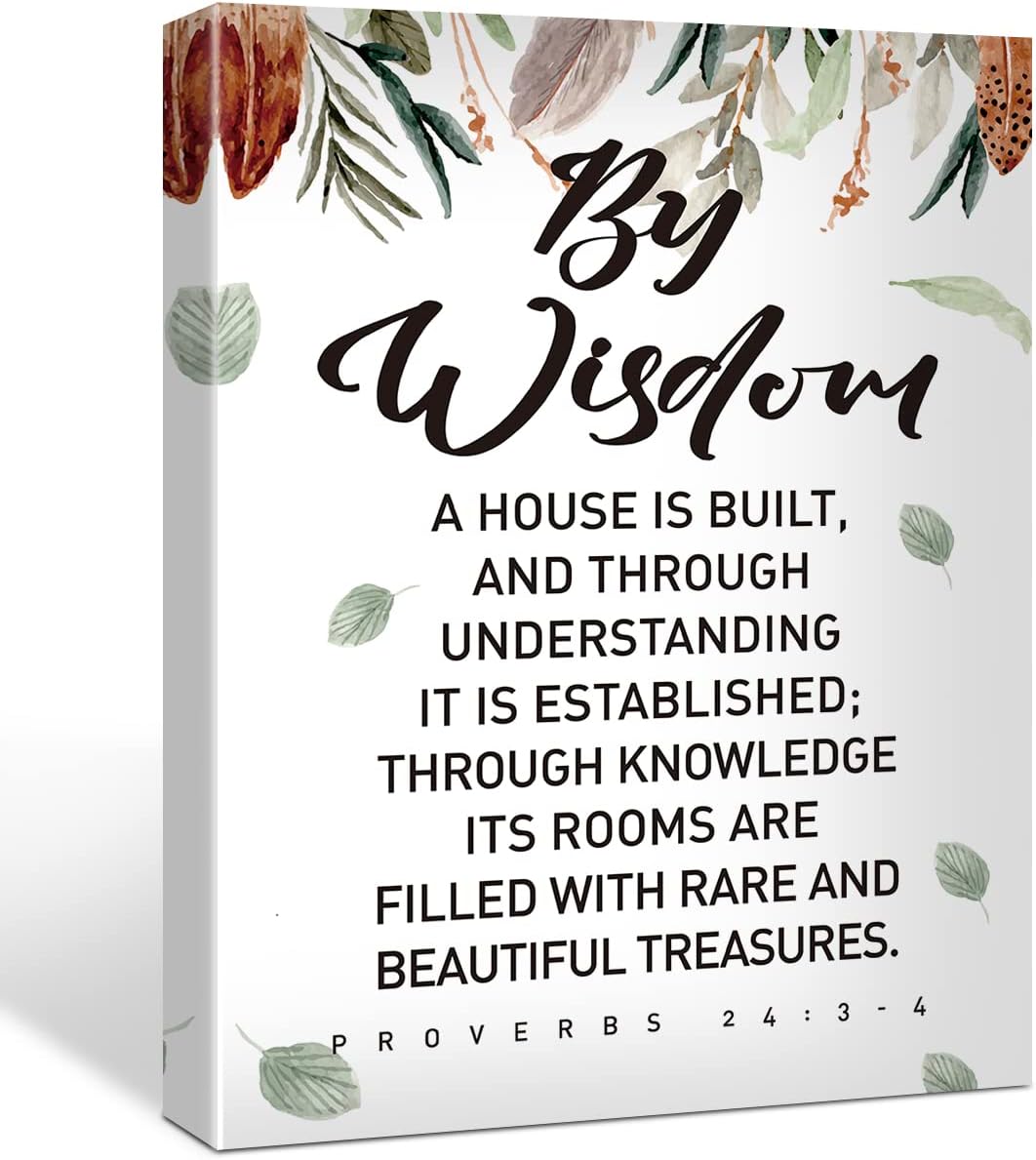 Amazon.com: Bible Verse Proverbs 24:3-4 Canvas Poster By Wisdom a House ...