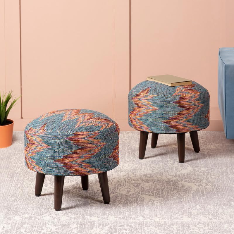Homeaccex Printed stools for Living Room, Puffy Stool for Dressing ...